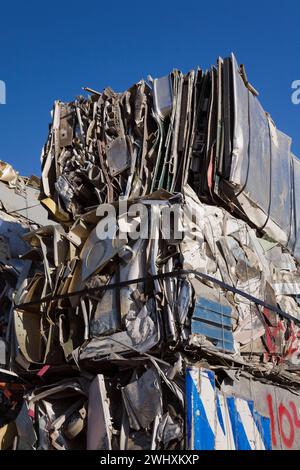 Compacted metal recycling Stock Photo - Alamy