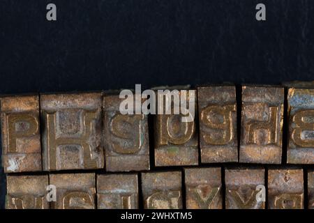 movable type alphabet set background Stock Photo - Alamy