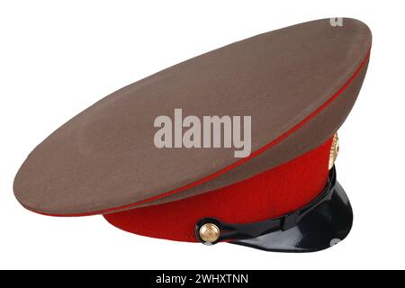 Soviet Army infantry soldiers peaked cap isolated on white background ...