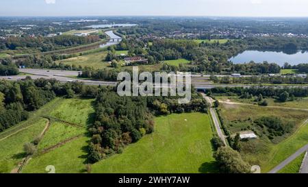Mechelen, Antwerp Province, Belgium, 06 09 2023, Aerial view of the E19 ...