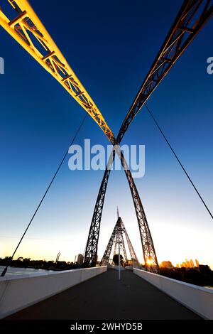 Matagarup pedestrian bridge, Burswood, Perth, Western Australia Stock ...