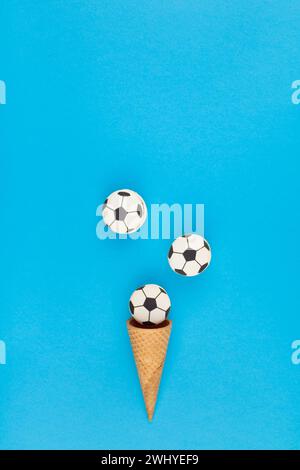 Football macaroons in waffle cones Stock Photo - Alamy