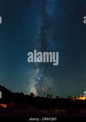 Milky Way, Rising, Hills, Lake Sonoma, Northern California, Night sky, Astronomy ...