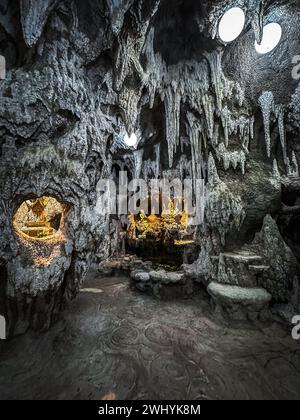 Cave of art at white temple, Chiang Rai, Thailand Stock Photo - Alamy
