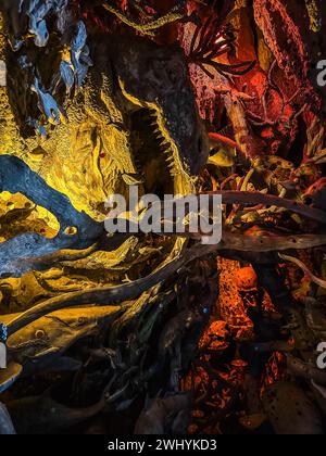 Cave of art at white temple, Chiang Rai, Thailand Stock Photo - Alamy