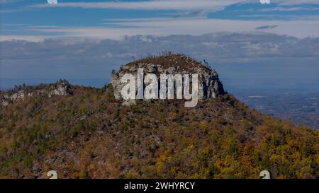 Aerial View Pilot Mountain In The U.S. State Of North Carolina Stock ...