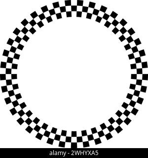 Checkered circle frame. Circle frame with checkerboard geometric ...