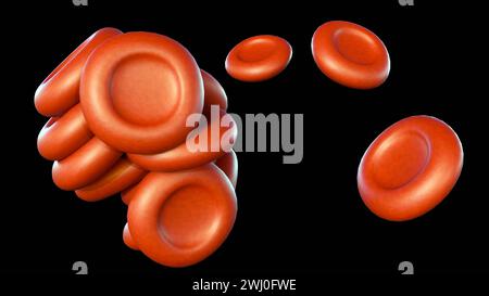 3d rendering of agglutination or hemagglutination, is an immune ...