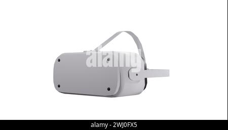 Image of vr headset spinning over white background Stock Photo - Alamy