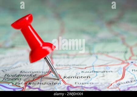 Kempten, Germany pin on map Stock Photo - Alamy