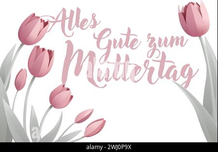 Mothers Day German Alles Gute Zum Muttertag Design Stock Vector Image ...