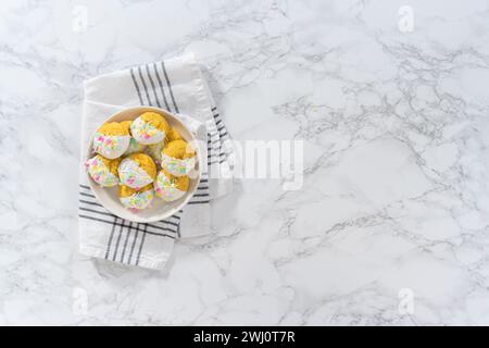 Easter Lemon Cookies with White Chocolate Stock Photo - Alamy