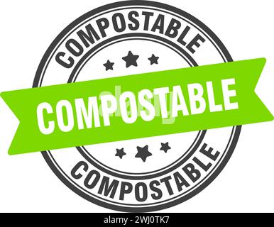 compostable sticker. compostable sign on transparent background ...