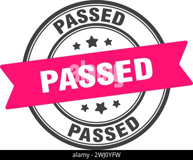 passed round pink label isolated on transparent background. passed ...