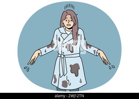 Stressed woman in mud after falling in puddle Stock Vector Image & Art ...