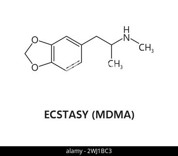 Ecstasy molecular structure. MDMA skeletal chemical formula. Chemical ...