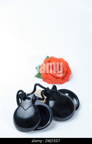 Two castanets on a white background Stock Photo - Alamy