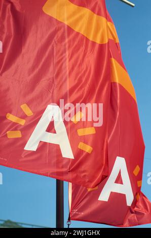 Antwerp city council flags Stock Photo - Alamy