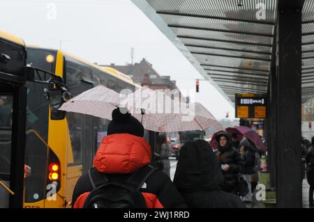 Kastrup/Copenhgen/ Denmark /12 February 2024/Danish weather rain fall ...