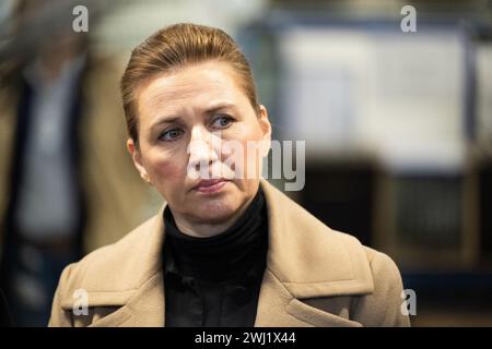 12 February 2024, Lower Saxony, Unterlüß: Mette Frederiksen (l-r ...
