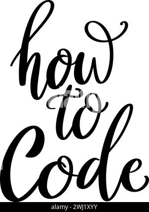 Code is cool, hand lettering phrase, poster design, calligraphy vector ...