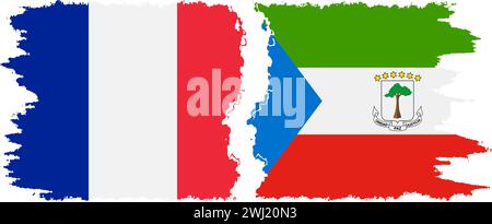 Guinea and France grunge flags connection, vector Stock Vector Image ...