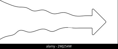 Continuous editable line drawing of arrow. Single line arrow icon Stock ...