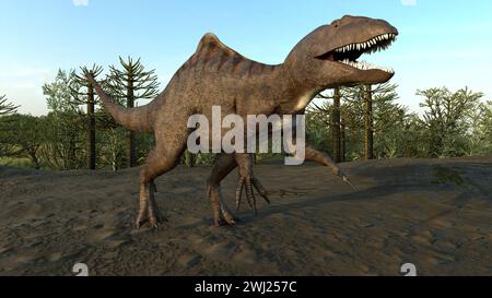 Prehistoric, Early Cretaceous Landscape Stock Photo - Alamy