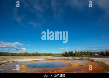 Hot and acidic thermal pools in Yellowstone National Park, USA Stock ...