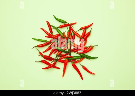 A closeup shot of a heap of Red chili peppers in the supermarket Stock ...