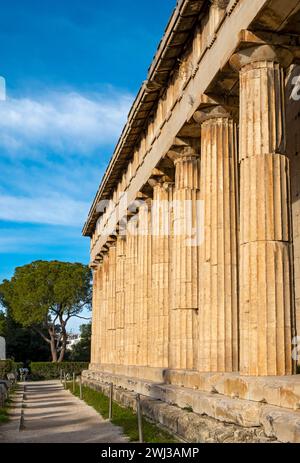 Doric colonnade of the Temple of Hephaestus, Ancient Agora of Athens ...