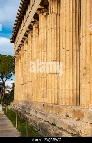 Doric colonnade of the Temple of Hephaestus, Ancient Agora of Athens ...
