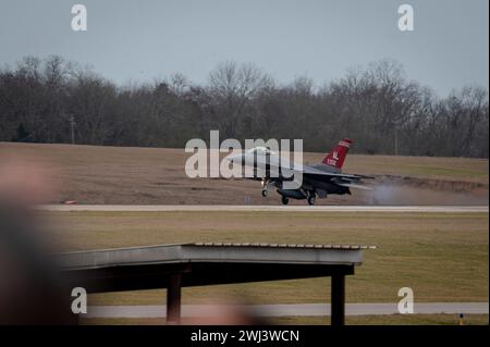 An F-35 Lightning II touches down after a flyover that signaled its ...