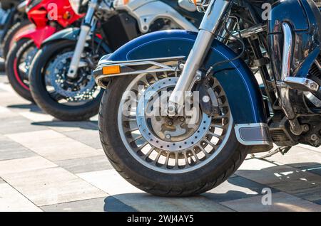 Detailed close up of motorcycle engine electrical wiring and cable ...