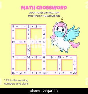 Math Crossword. Addition, subtraction, multiplication and division ...