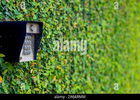 Electronic Lock With Buttons And Intercom On The Fence Gate, Safety ...