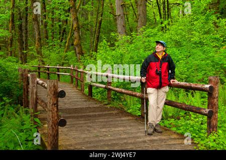 Plunkett Creek Loop Trail hiker bridge, Beazell Memorial Forest County ...