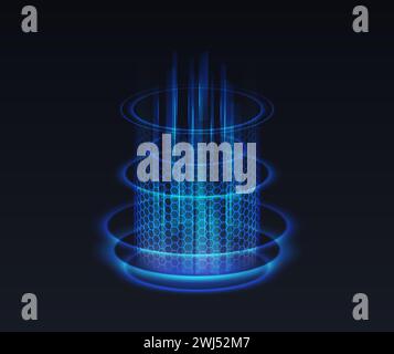 Opening of teleport podium realistic vector illustration. Magical aura ...