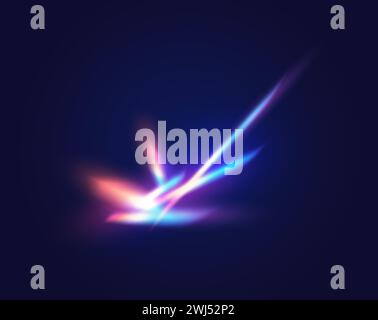 Rainbow light flash realistic vector illustration. Semi-circle glowing ...