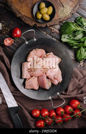 Raw pork meat heap for roast Stock Photo - Alamy