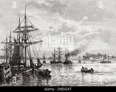 The Docks in Limerick, Ireland, are historical port facilities. They ...