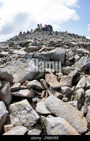 climbing up scafell pike in the lake district, england Stock Photo - Alamy