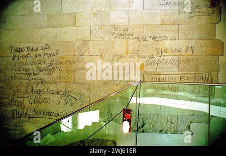 Graffiti of Soviet soldiers in the Reichstag, Berlin, Germany Stock ...