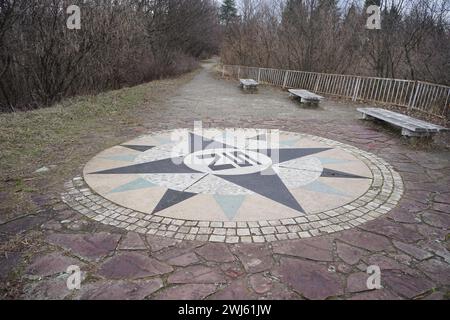 Photo of compass painted on the ground Stock Photo - Alamy