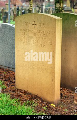 First World War memorial. Weaste Ceetery, Salford Stock Photo - Alamy