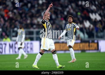 Torino, Italy. 12th Feb, 2024. Leonardo Cerri of Juventus Fc in action ...