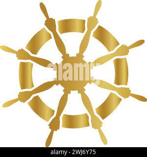 golden ship wheel silhouette Stock Vector Image & Art - Alamy