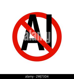 Not AI generated images icon. No artificial intelligence sign ...