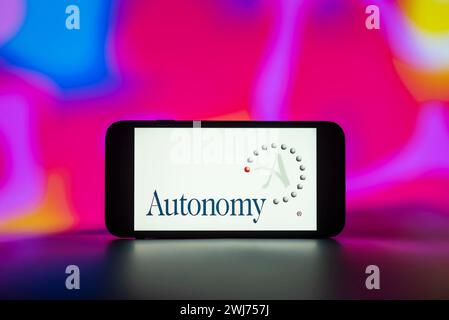 In this photo illustration, an Autonomy logo is seen displayed on a ...