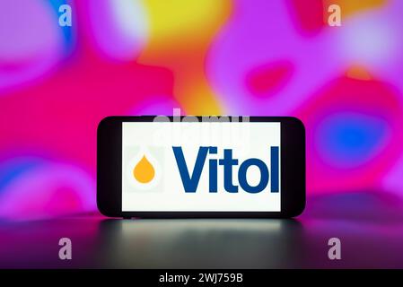 In this photo illustration, the Vitol logo is seen displayed on a ...